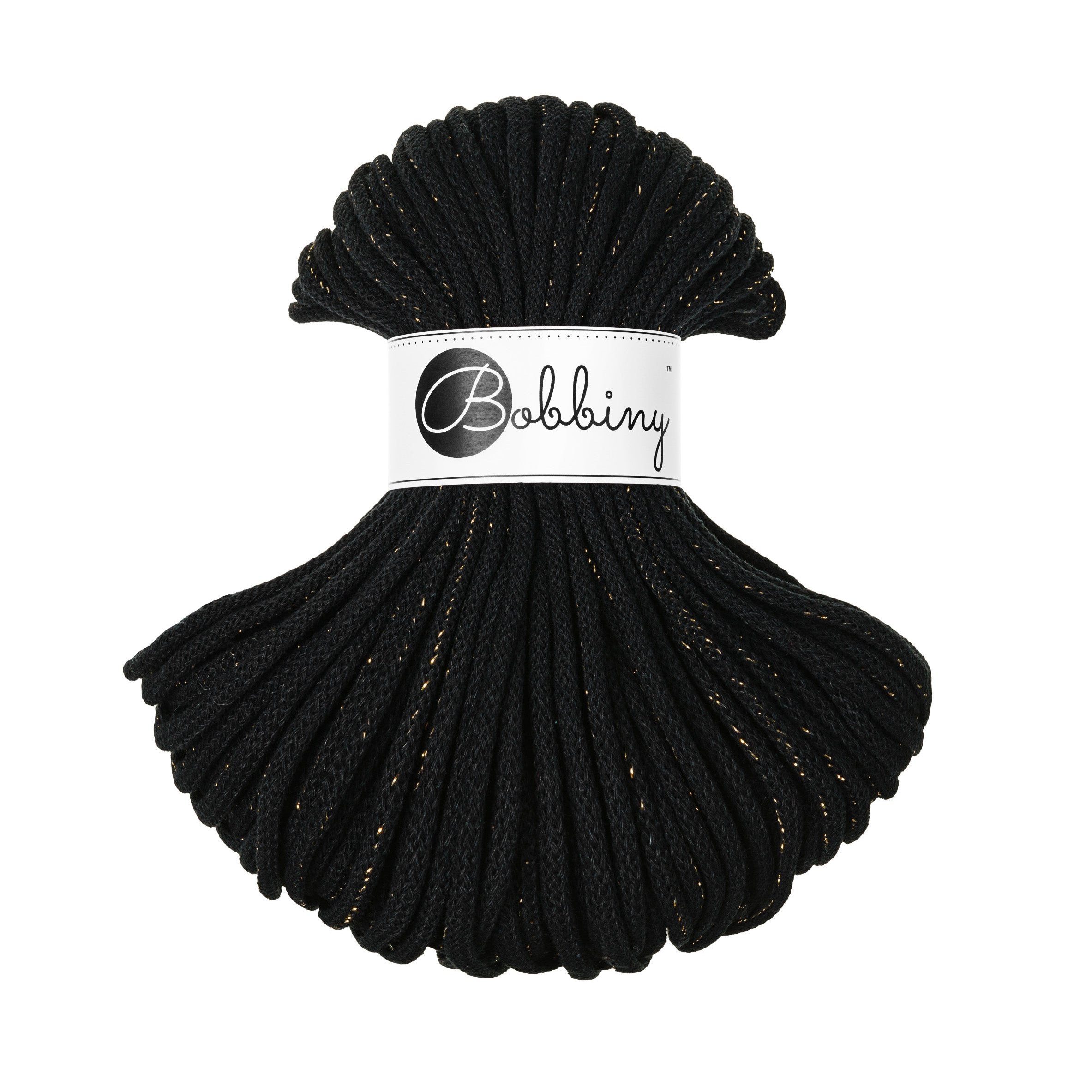 Bobbiny Braided Cords - Premium 5mm 50m - Golden Black – Adelaide Hills ...