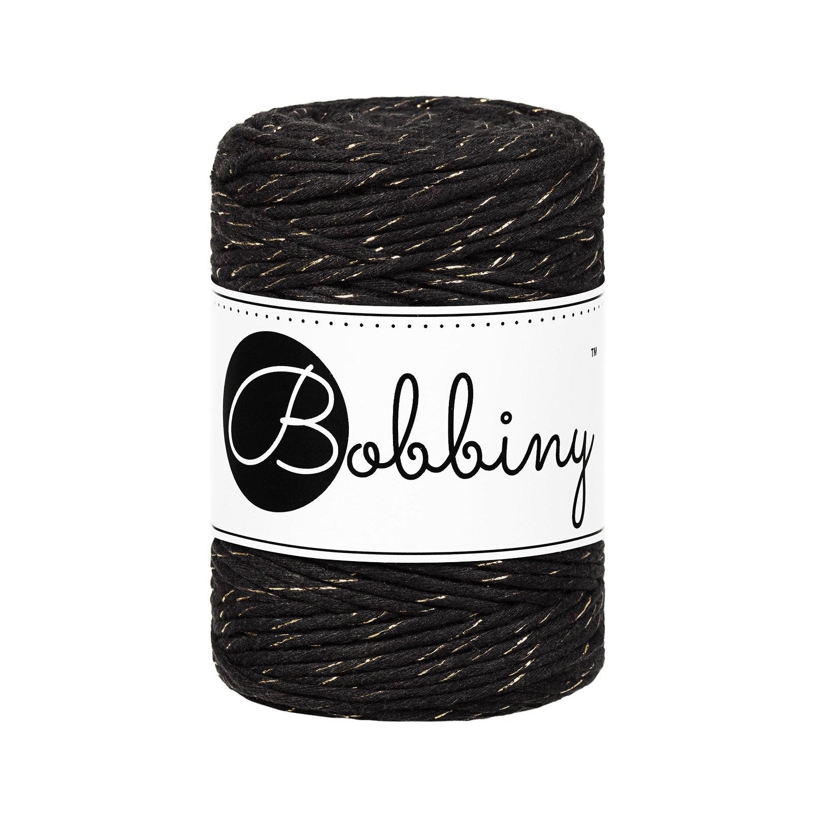 Bobbiny Single Twist Macrame Cord - Baby 1.5mm - Golden Black ...