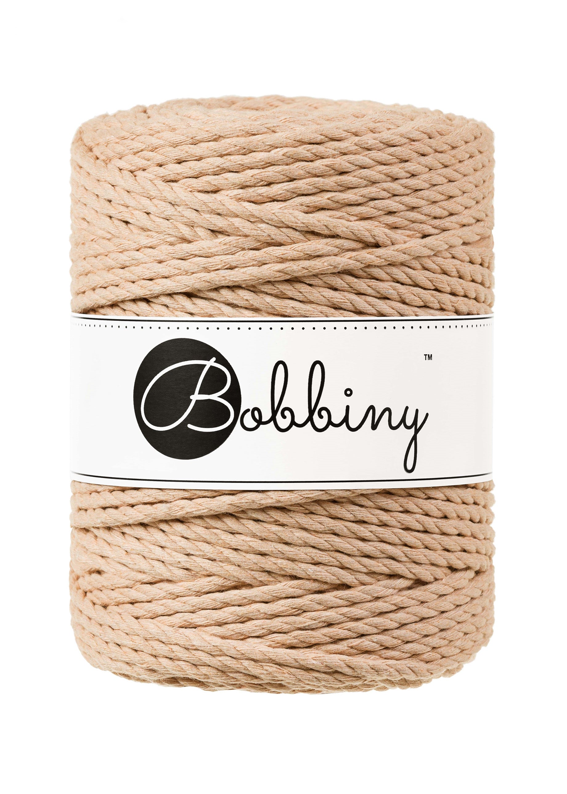 Bobbiny Macrame Rope - 3ply - 5mm - Biscuit – Adelaide Hills Yarn Co.