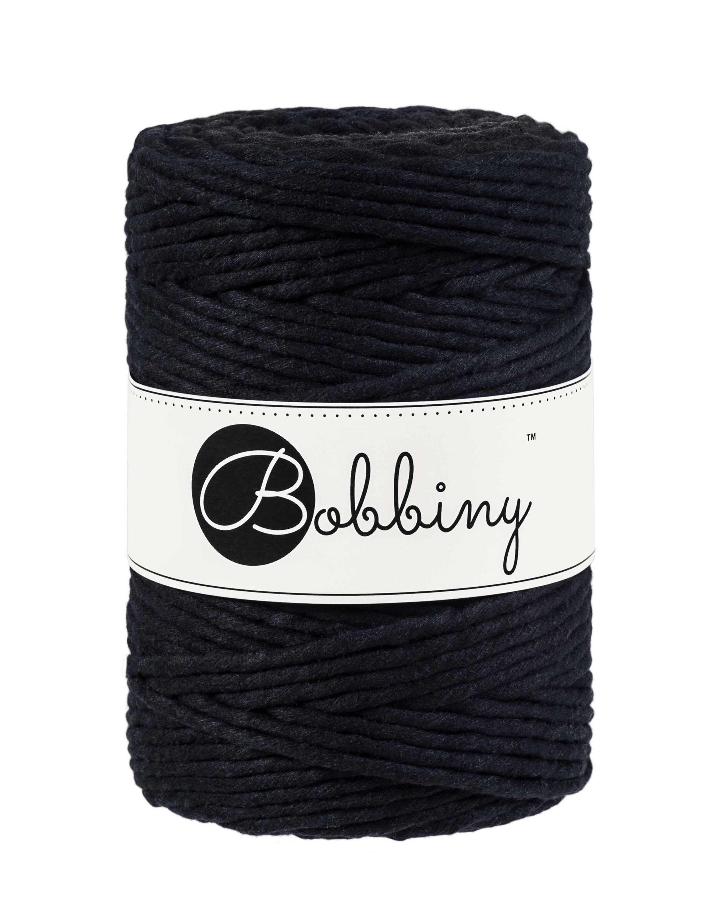 Bobbiny Single Twist Macrame Cord - Premium 5mm - Black – Adelaide ...