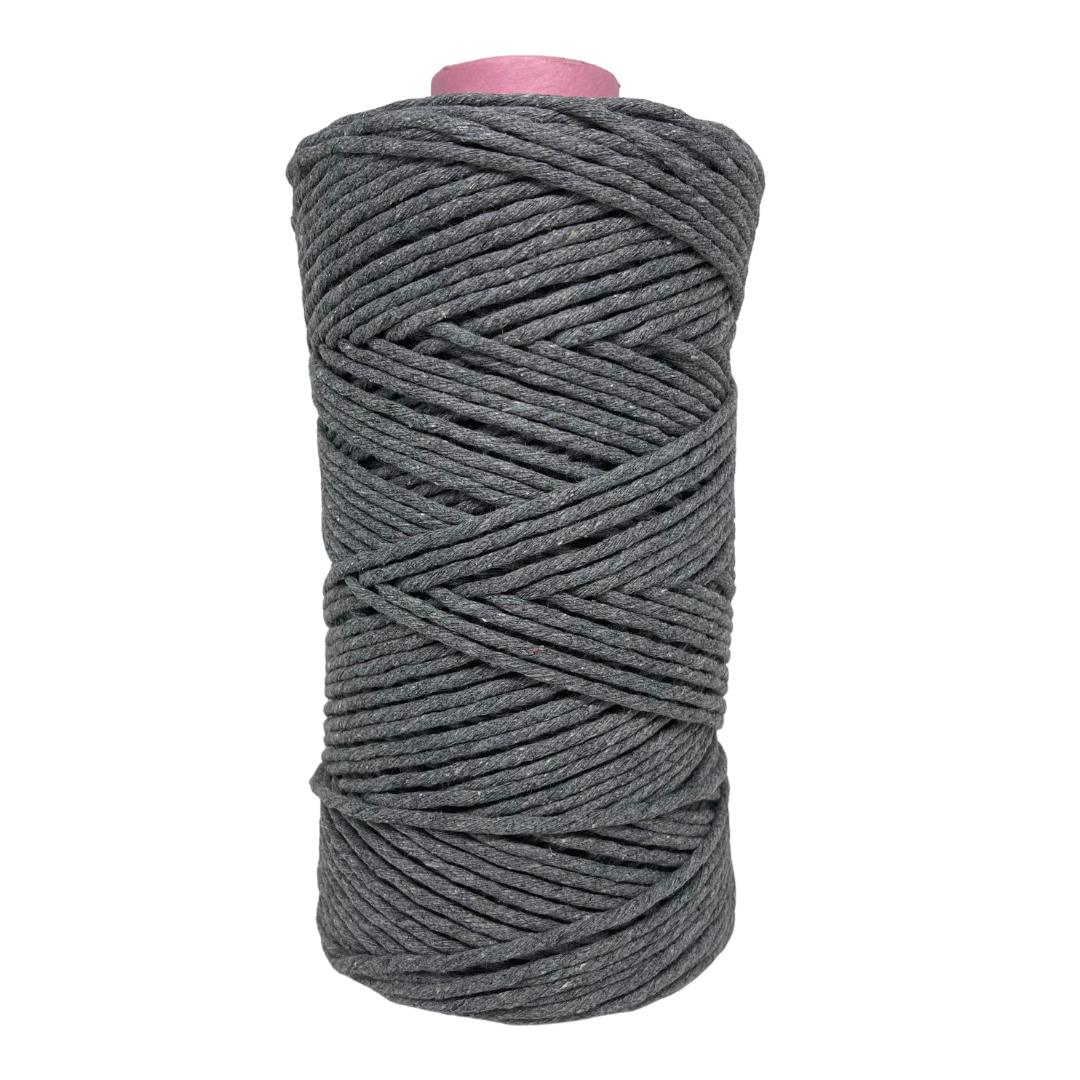 Recycled Cotton Soft Macrame String 3mm - Storm – Adelaide Hills Yarn Co.